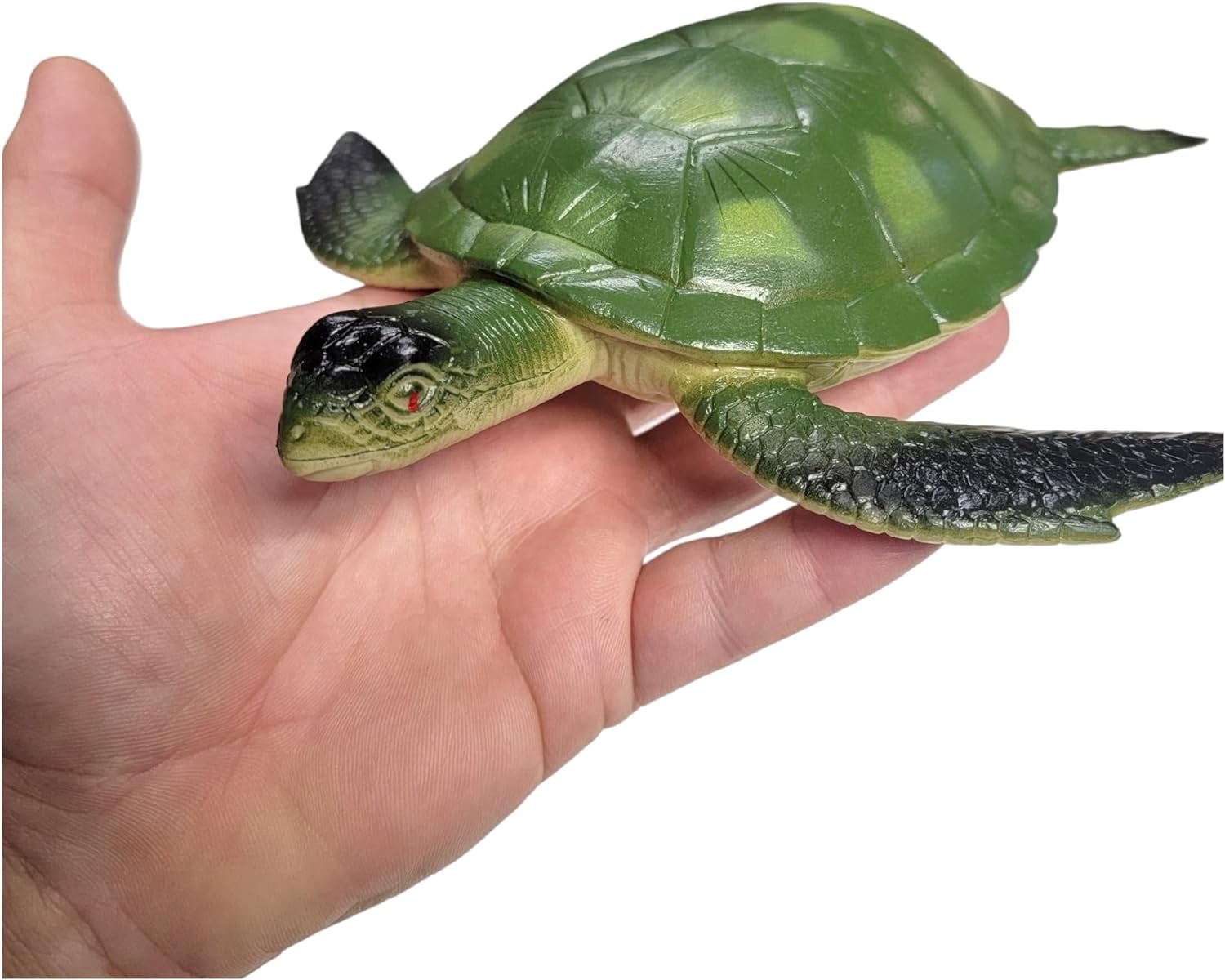 Green Turtle (8") Hard Plastic Detailed Realistic Looking Lifelike ...