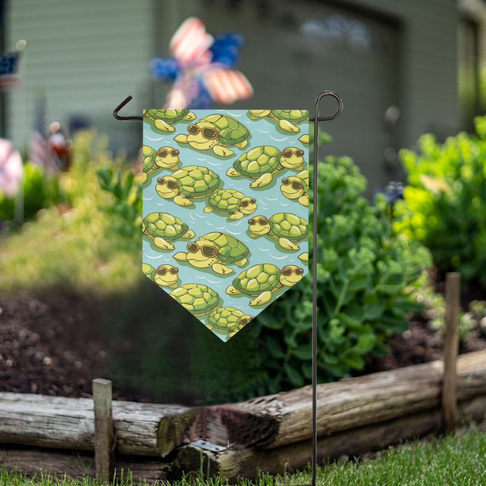 Green Turtles Garden Flag 18" x 12.5" Double Sided Yard Lawn Outdoor ...