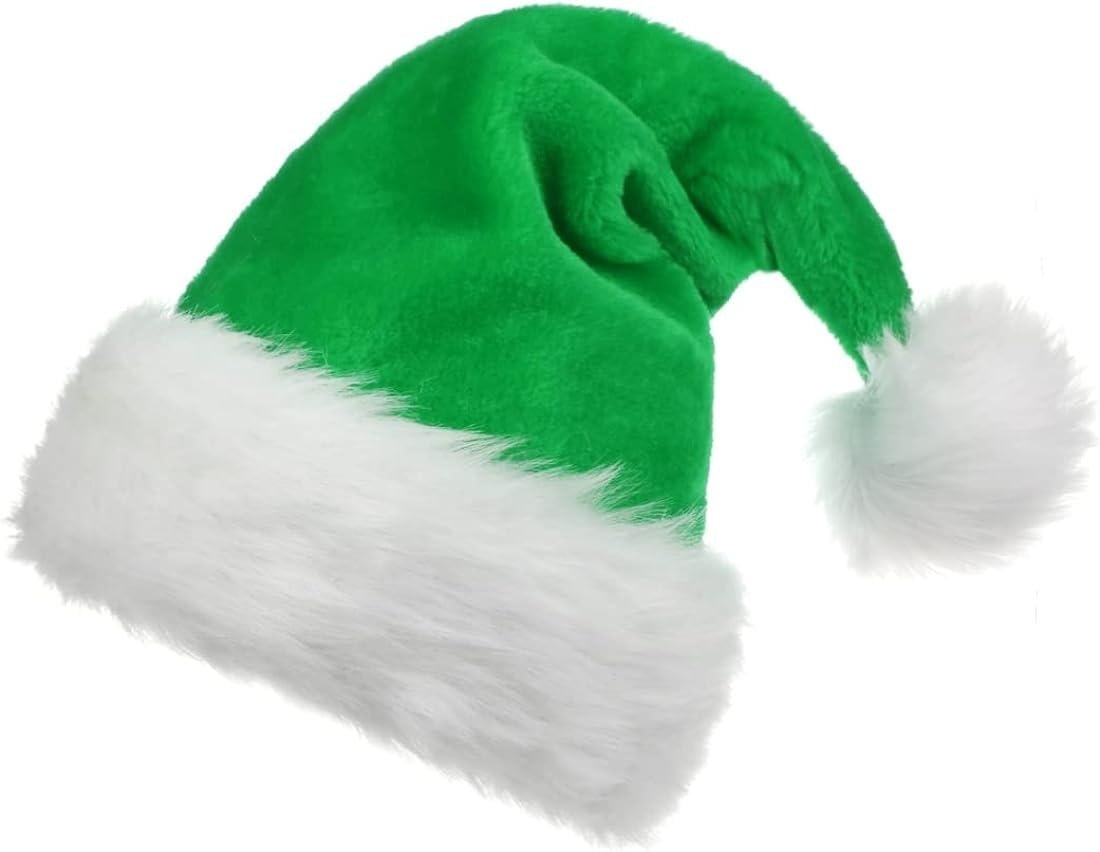 Green Unisex-Adult's Santa Hat, Christmas Hat for Adults Women Men ...