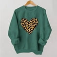 Green Valentine's Day Sweatshirt for Women Sweetheart Leopard Print ...