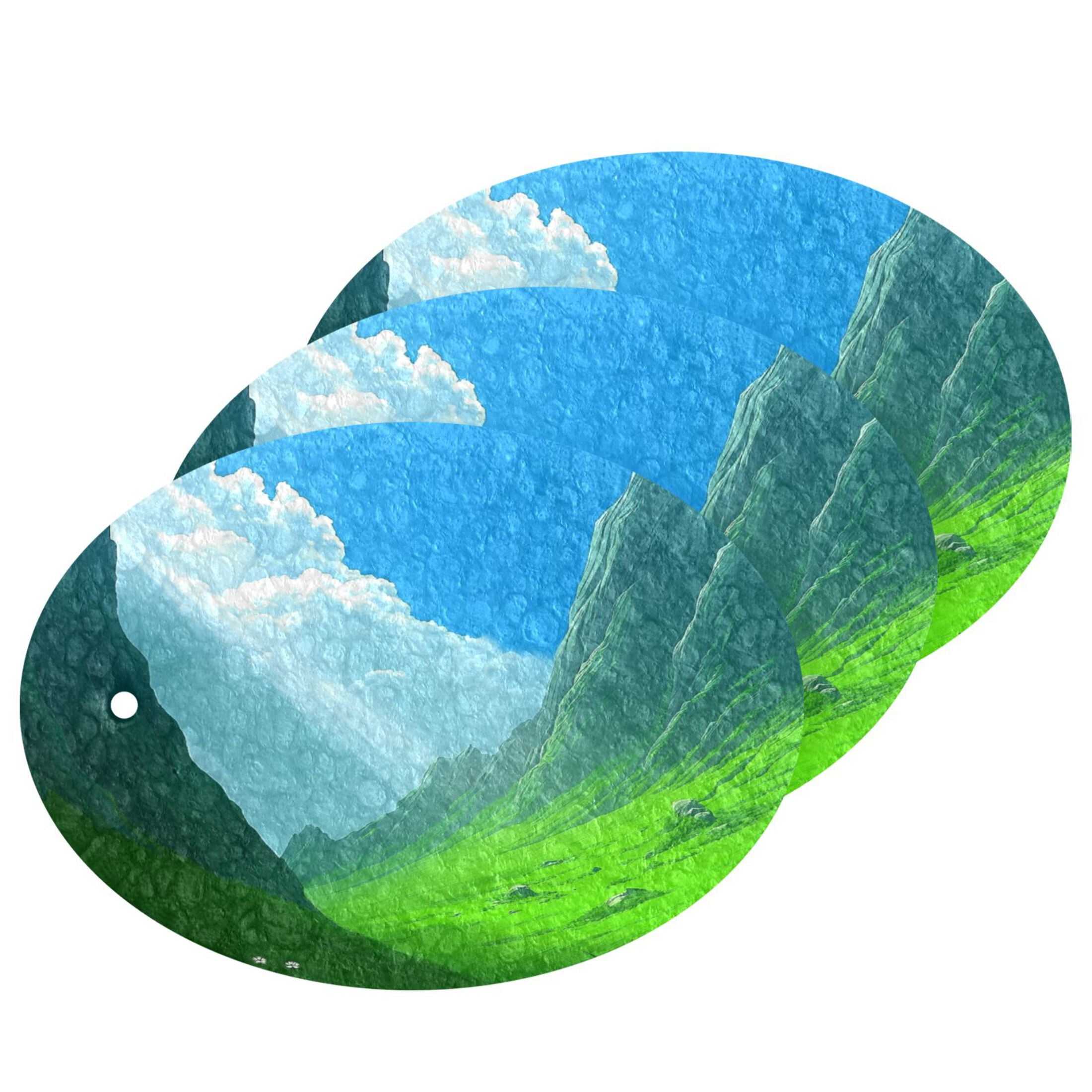 Green Valley Pattern 3 Pack Wood Pulp Dishwashing Sponges, Highly ...