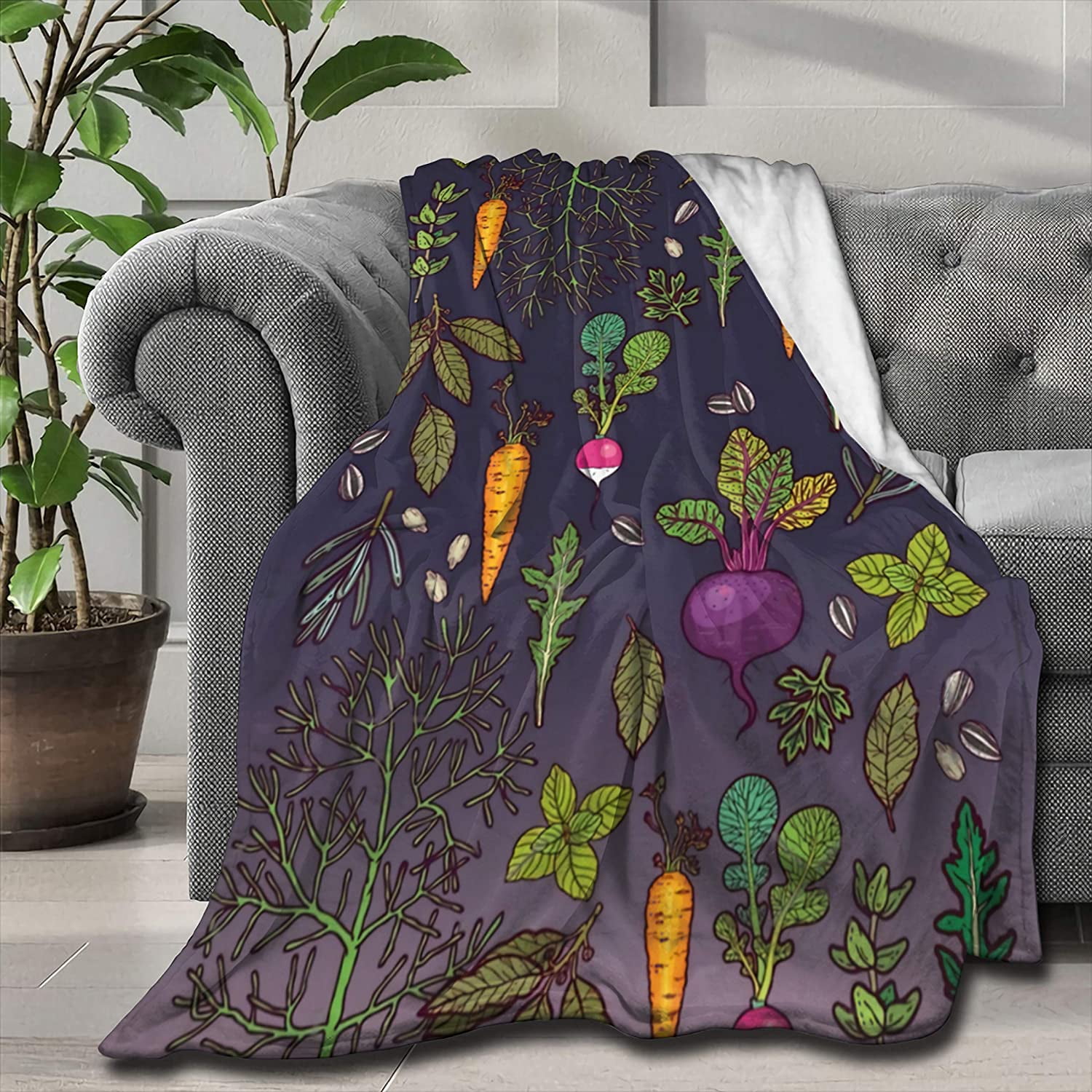 Green Vegetables Blanket Soft and Lightweight Flannel Throw Blankets ...