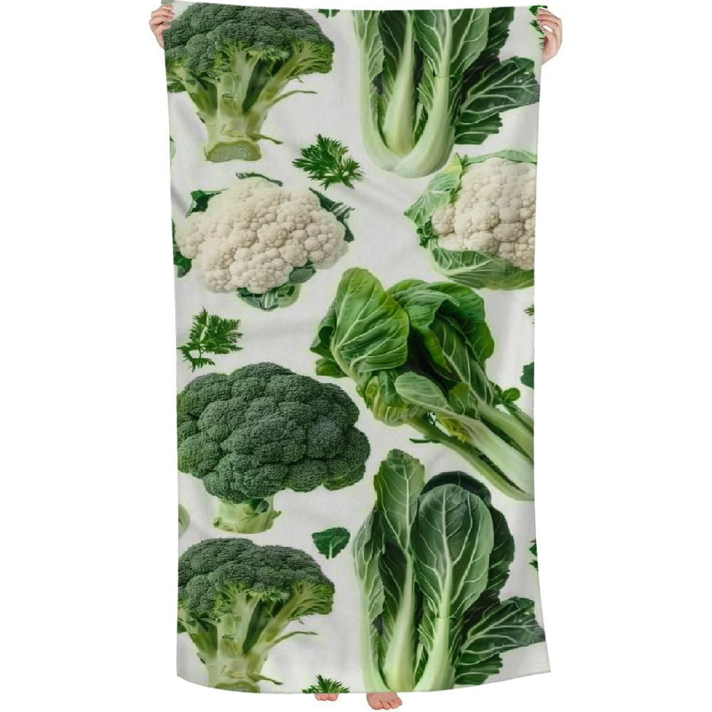 Green Vegetables Printed Microfiber Sand Free Pool Towel Lightweight ...