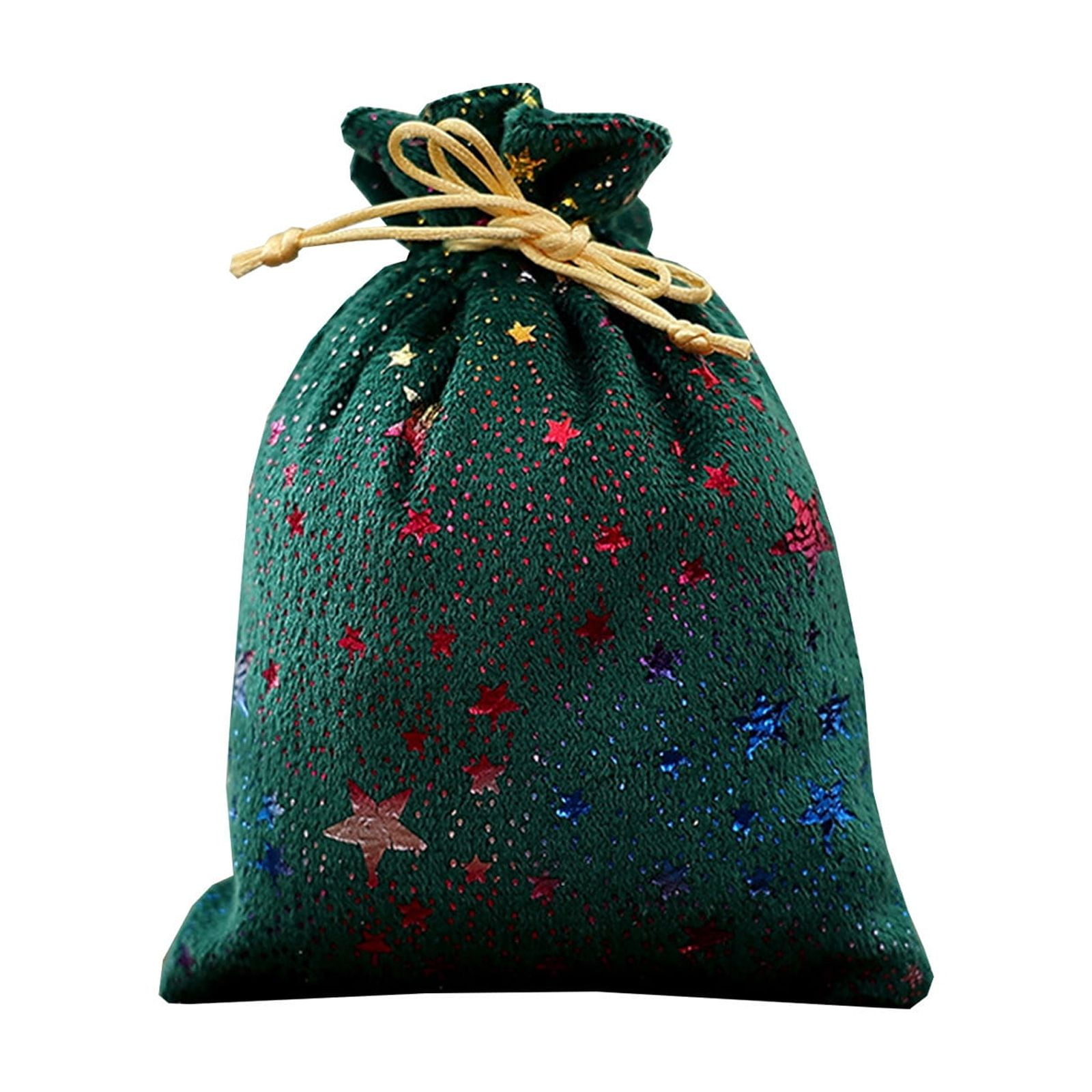Green Velvet Drawstring Gift Bags Christmas Pentagram Moon Design Candy ...