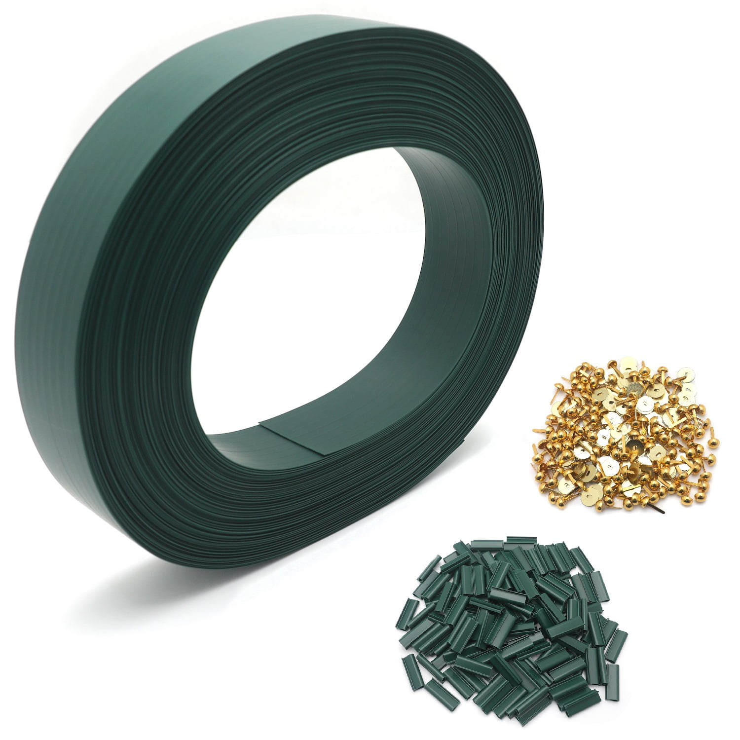 Green View Blocking Privacy Tape Weave w/ bracket and Gold Fastener For ...