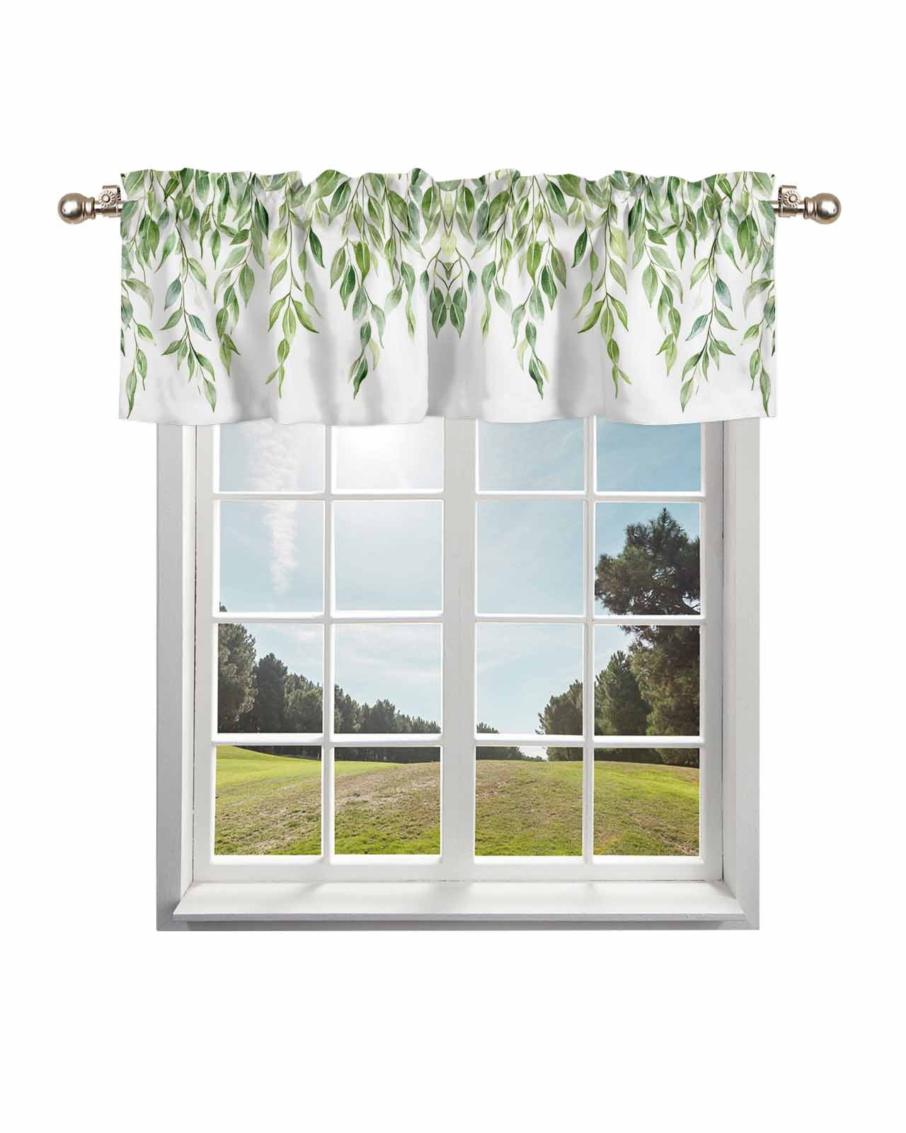 Green Vines Curtain Valance for Windows/Living Room/Kitchen/Bathroom ...
