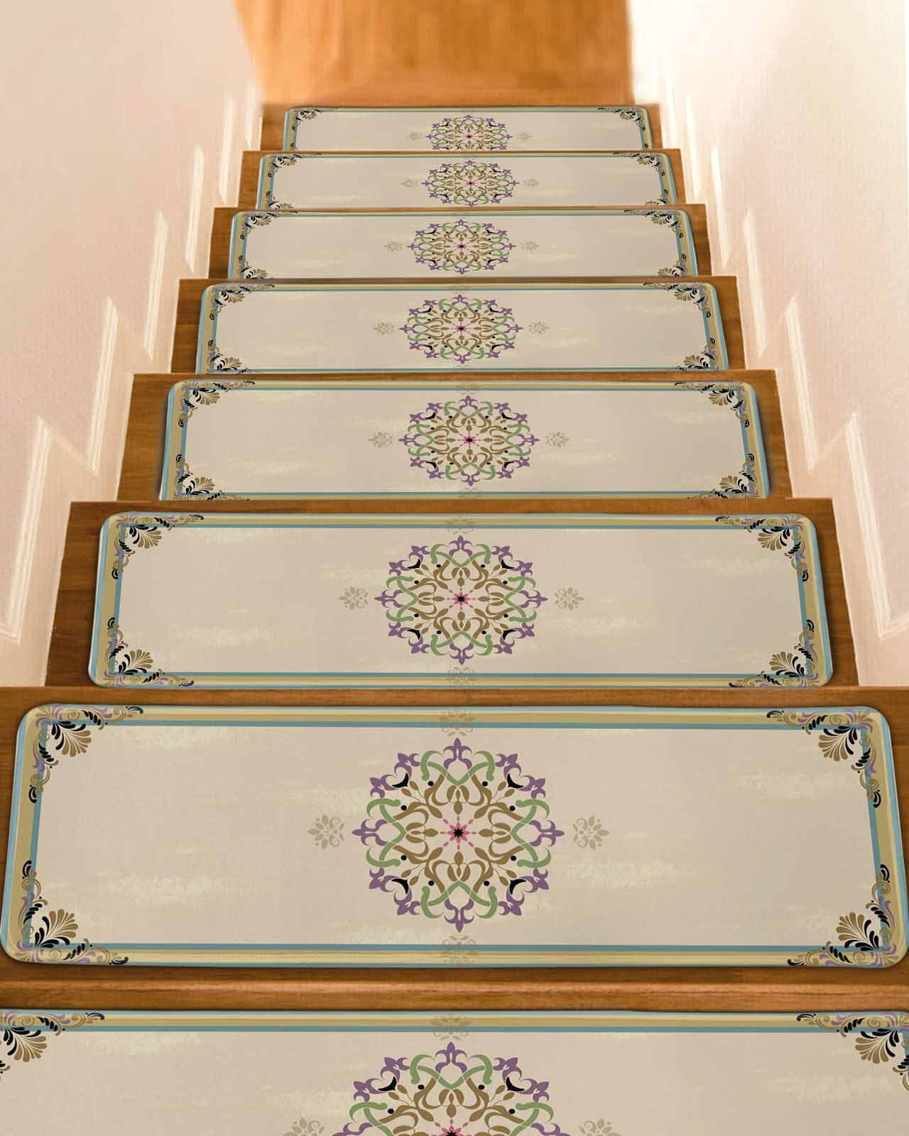 Green Vintage Floral Stair Treads Non Slip for Steps Country Exotic ...