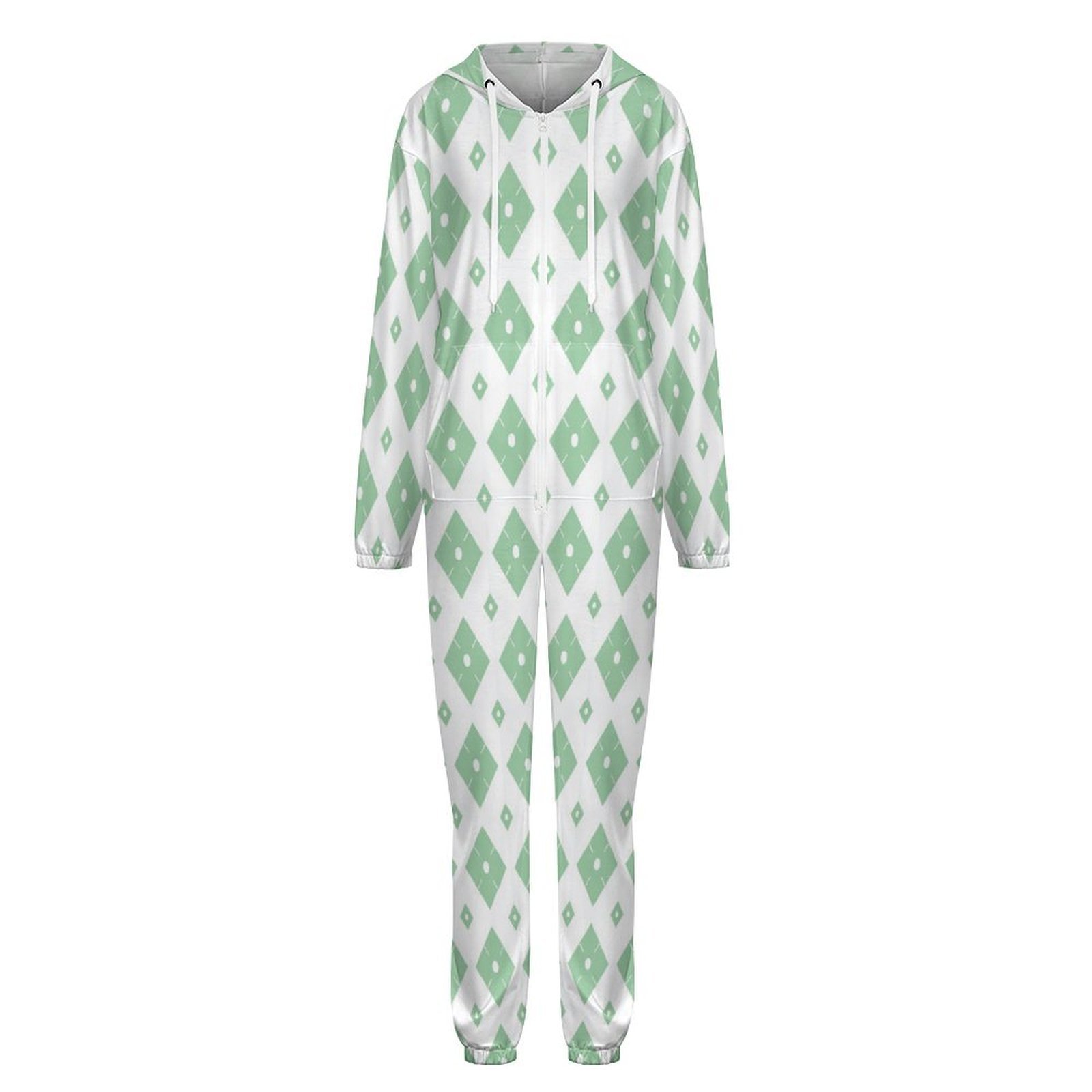 Green Vintage Fun Funky 70s 90s Unisex Adult Onesie Pajamas with ...