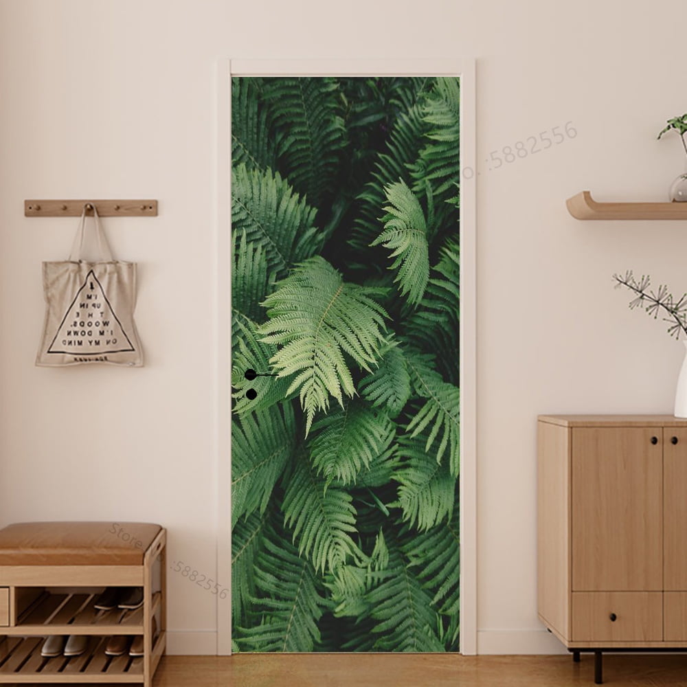 Green Vinyl Deal Seaside Landscape Door Sticker Wallpaper Peel And ...