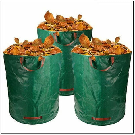 Green Waste Bags (3 Pack) Heavy Duty Leaf Bags Ideal for Collecting ...
