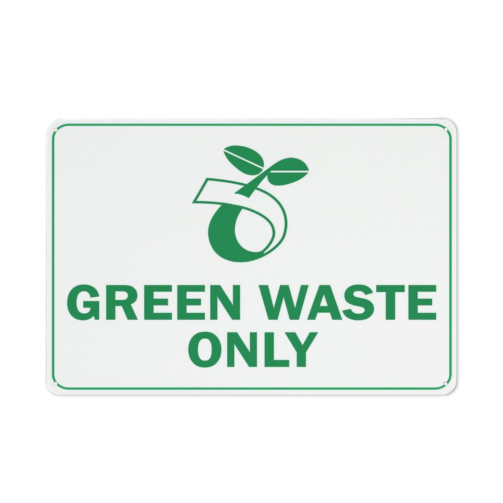 Green Waste Only Sign For House Door Office Business Yard,Metal ...