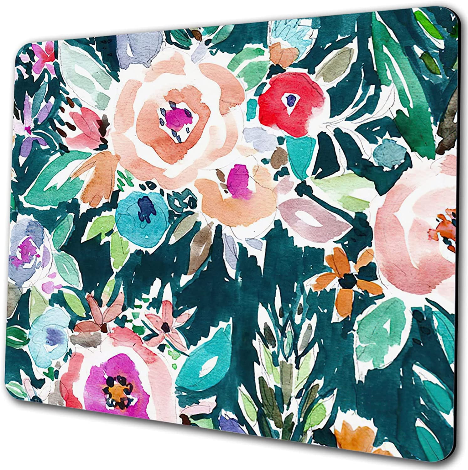 Green Watercolor Floral Mouse Pad Flowers Decorative Boho Cute Gaming ...