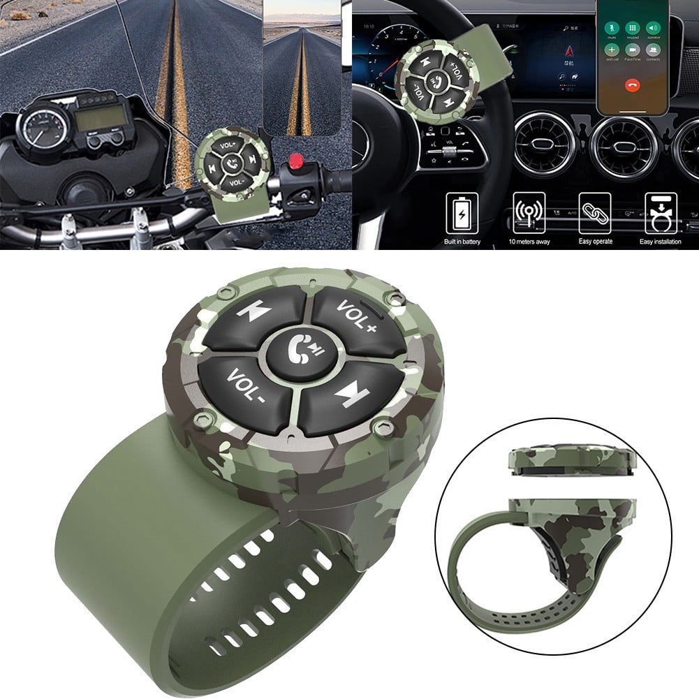Green Waterproof Wireless Remote Button BT Media Controller Car Helmet ...