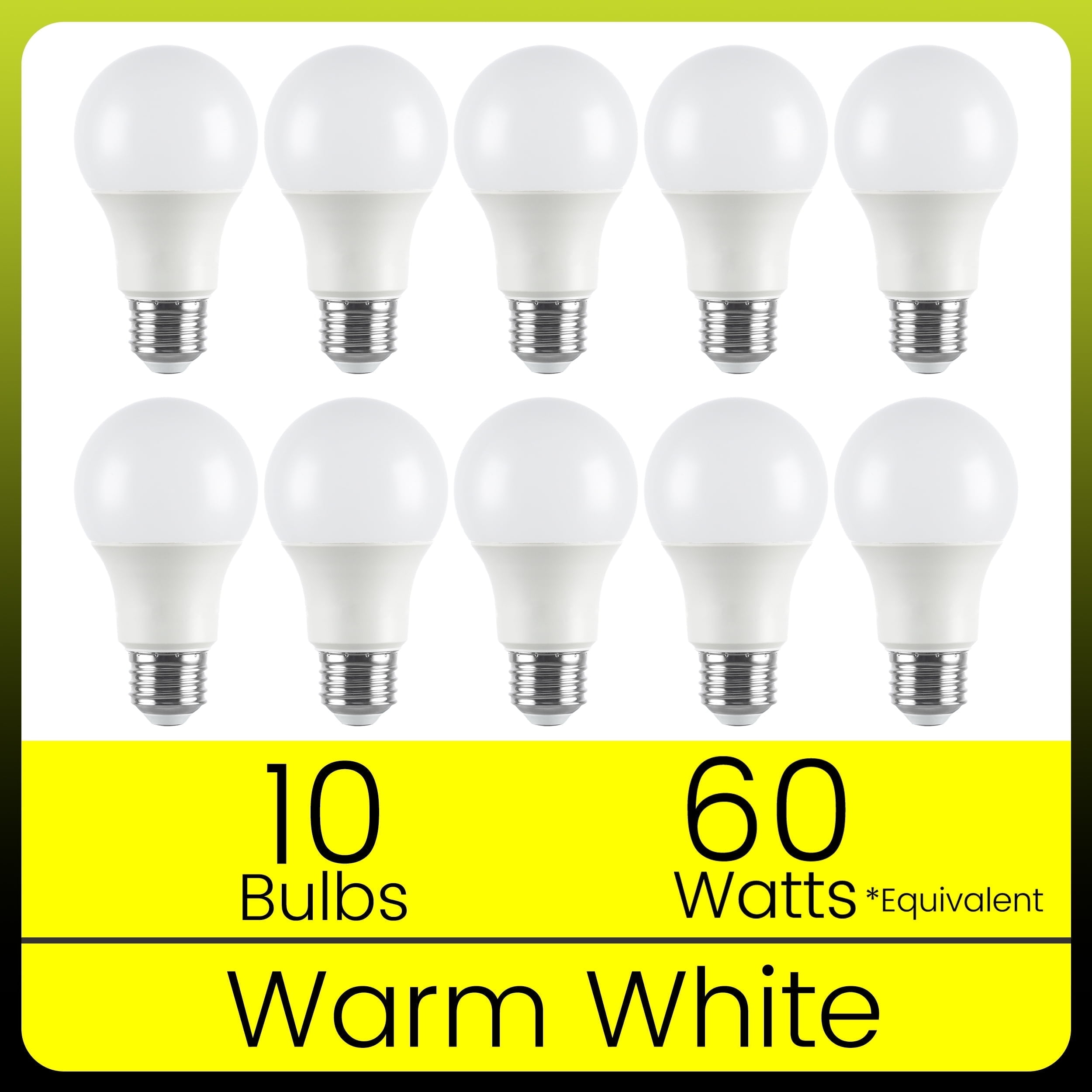 Green Watt 750 Lumens A19 LED Light Bulbs, 9-Watt (60W Equivalent ...