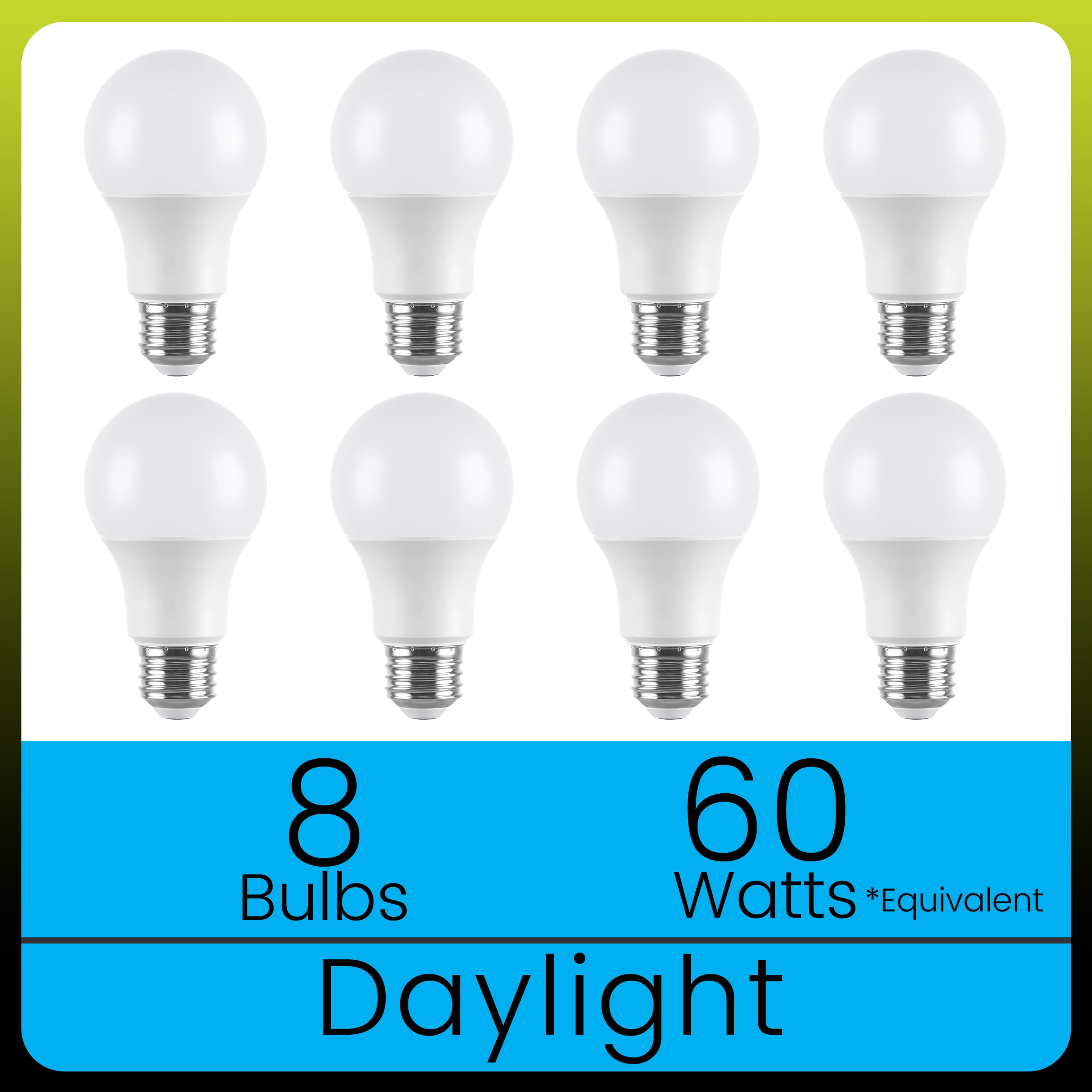 Green Watt A19 LED Light Bulb, 8-Watts (60W Equivalent) Daylight White ...