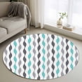 Green Wave Line 3FT Round Area Rugs Modern Gray Striped Abstract ...