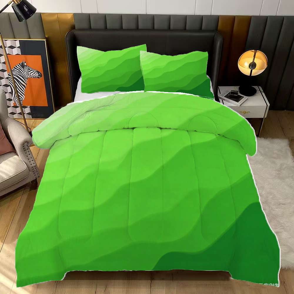 Green Wave Texture Background Comforter Set Twin Size Bedding Set For ...