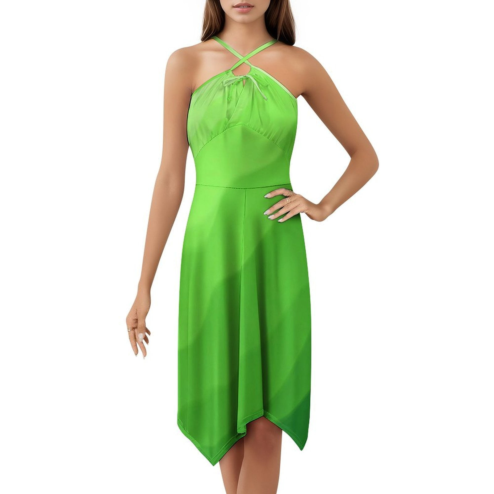 Green Wave Texture Background Dress Elegant Party Dresses Evening ...