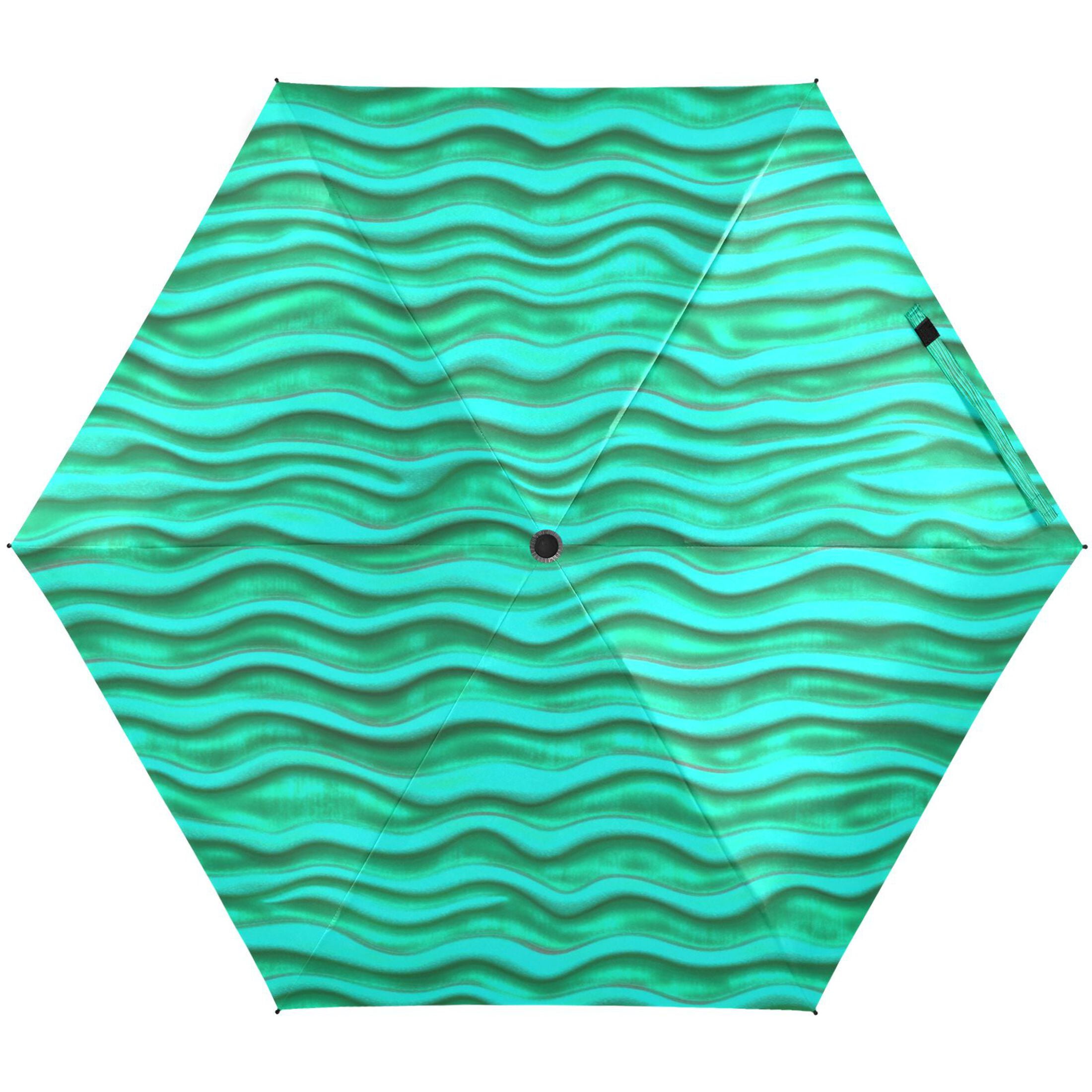 Green Wavy Pattern Umbrellas for Sun Auto Open Close UV50+ Waterproof 5 ...