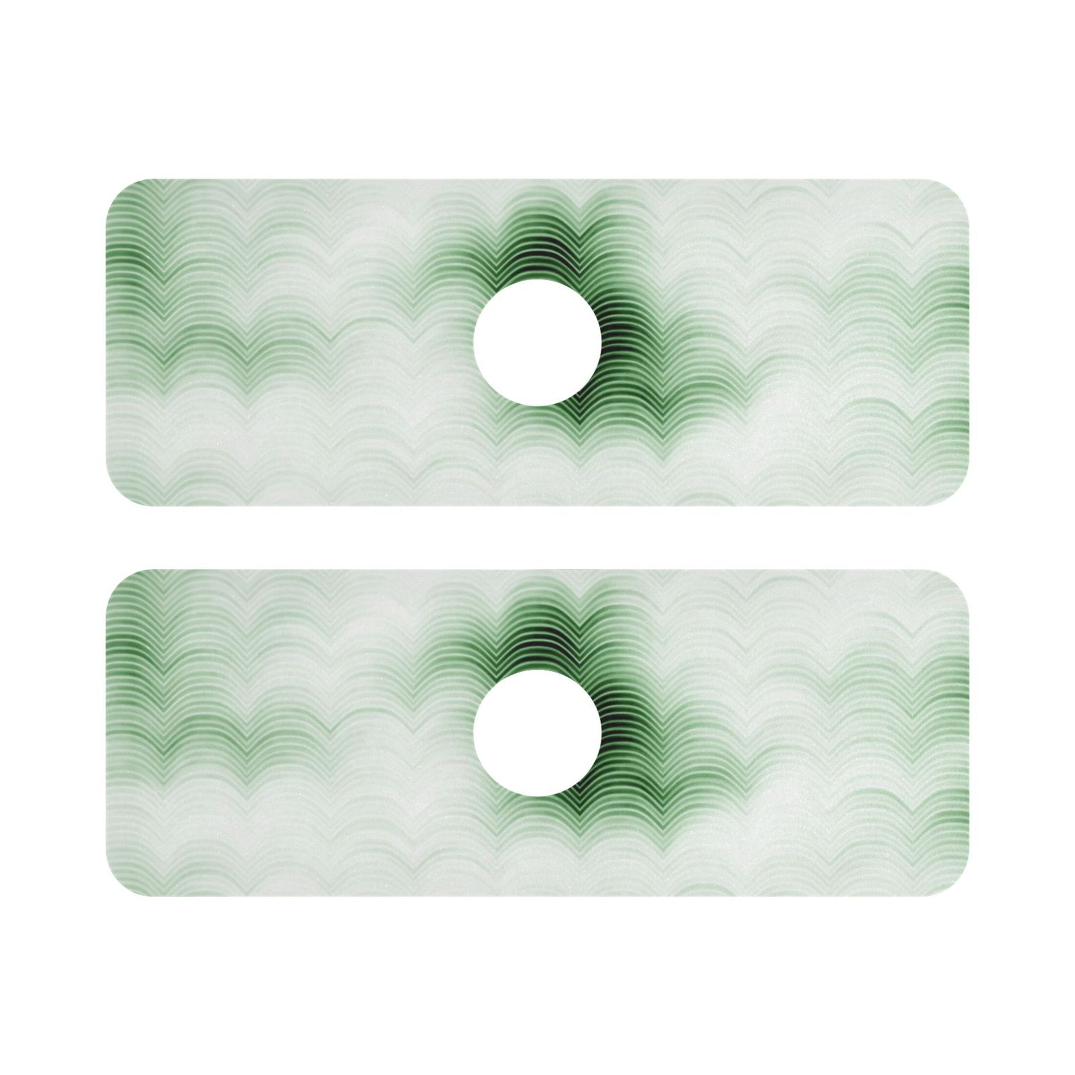 Green Wavy Print 2 Pack Sink Splash Guard Faucet Drying Mat Absorbent ...