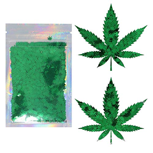 Green Weed Leaf Glitter - Solvent Resistant & Cosmetic Grade - Festival ...