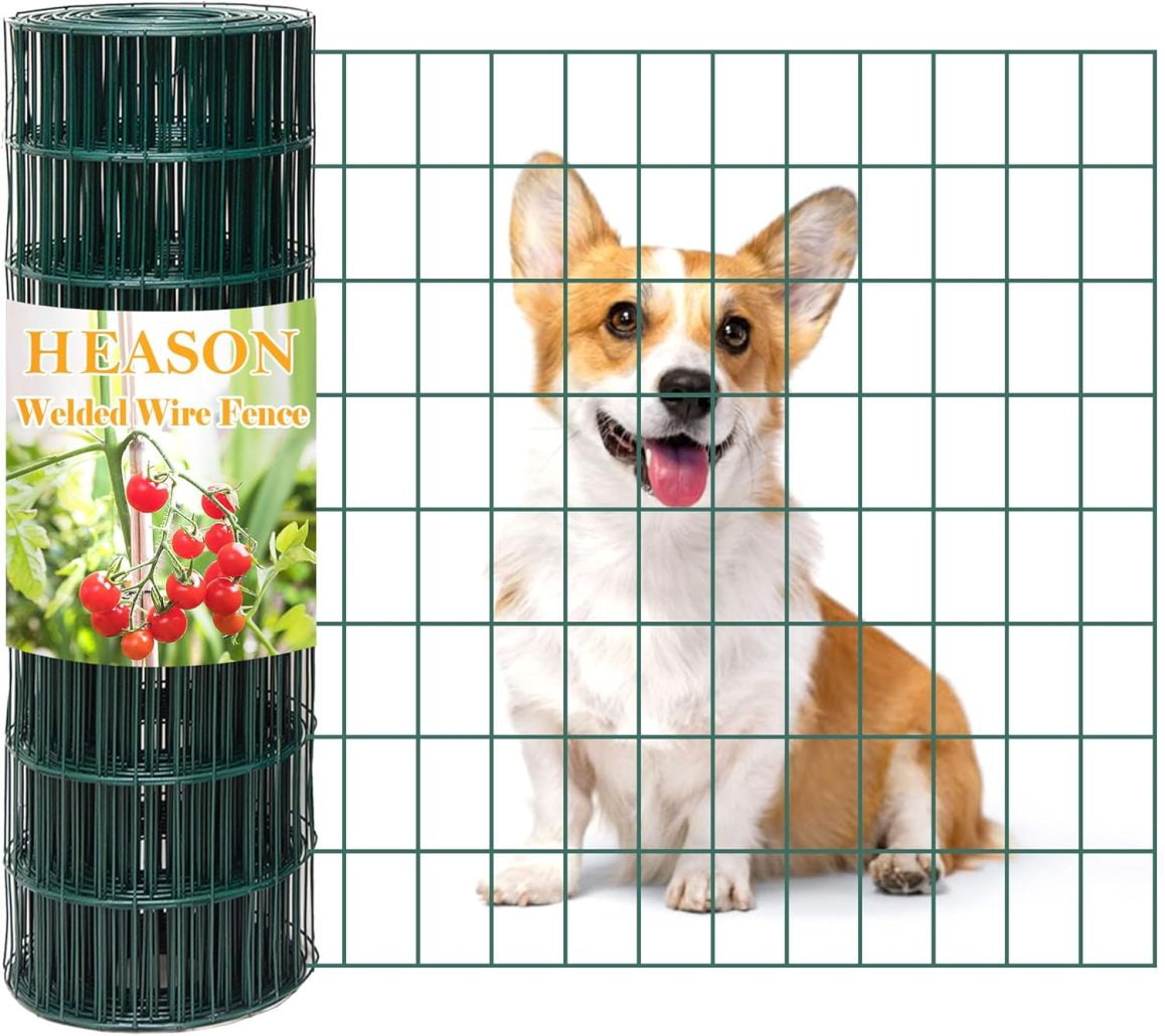 Green Welded Wire Fence PVC Coated Chicken Wire Fencing 24in H x 50ft L ...