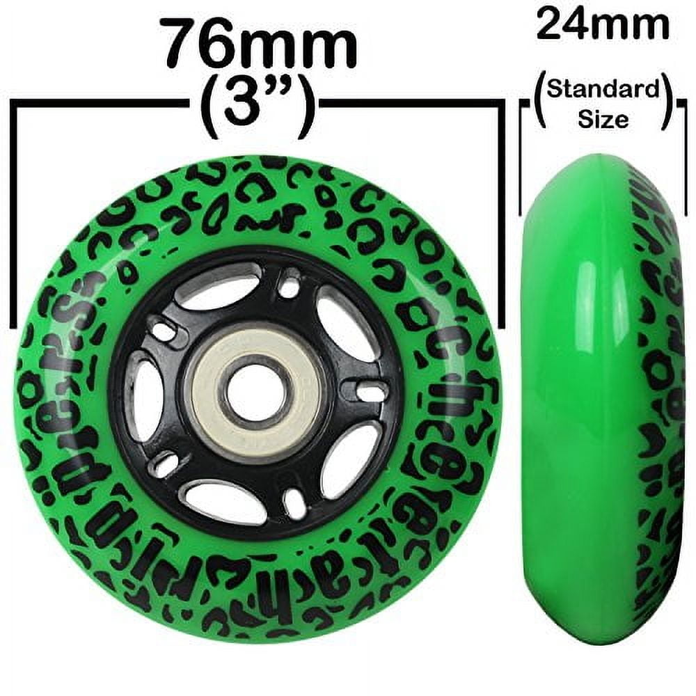 Green Wheels For Ripstick Ripstik Wave Board Abec 9 76Mm 89A Outdoor ...