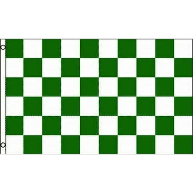Green & White Checkered Flag 3x5 ft Checker Checkerboard Pattern Banner ...