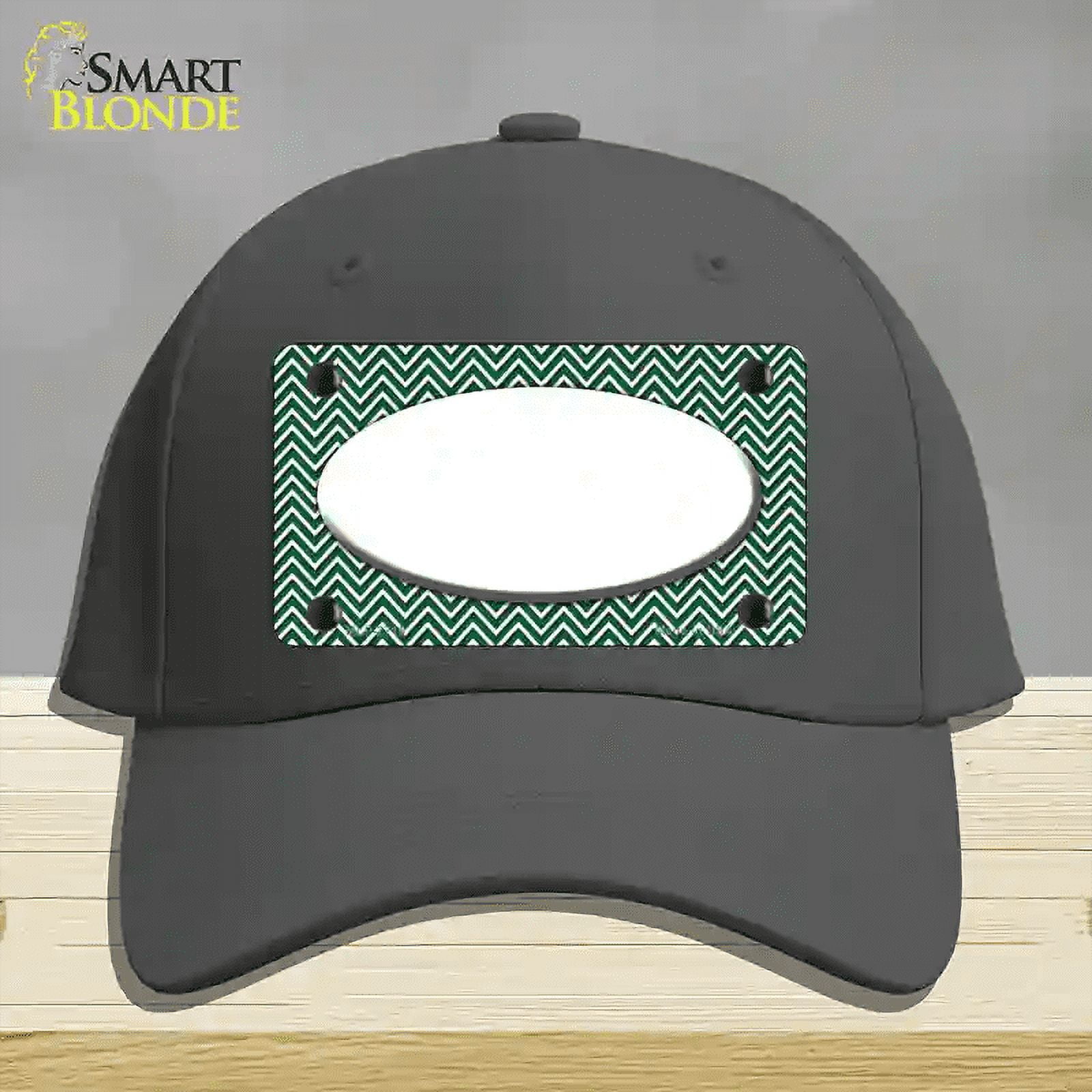 Green White Chevon White Center Oval Novelty License Plate Hat Cotton ...