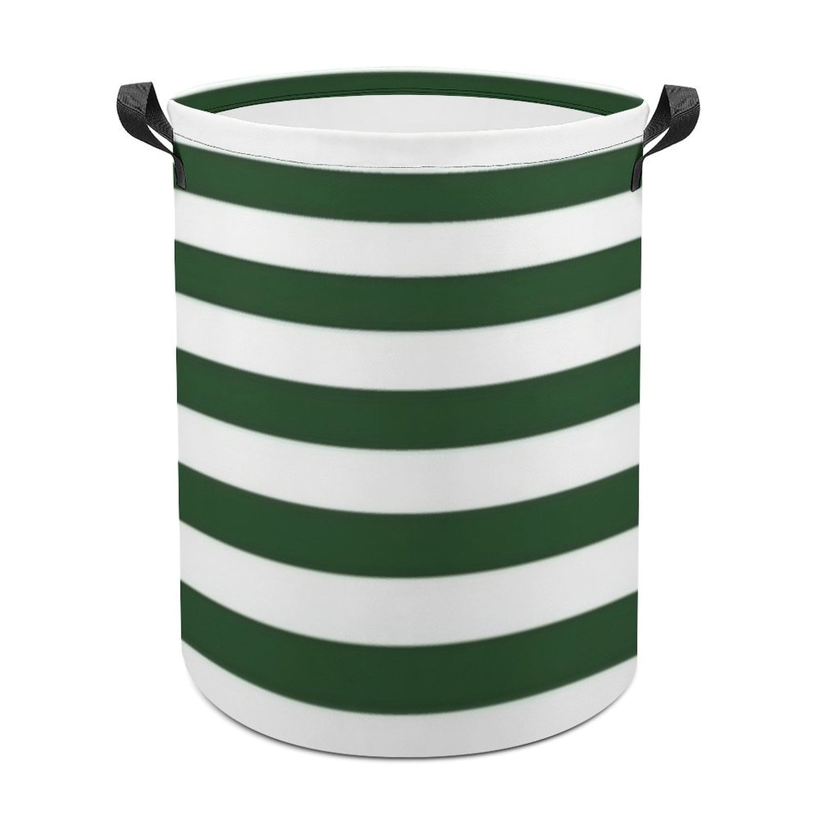 Green White Horizontal Striped Pattern Large Dirty Clothes Hamper ...