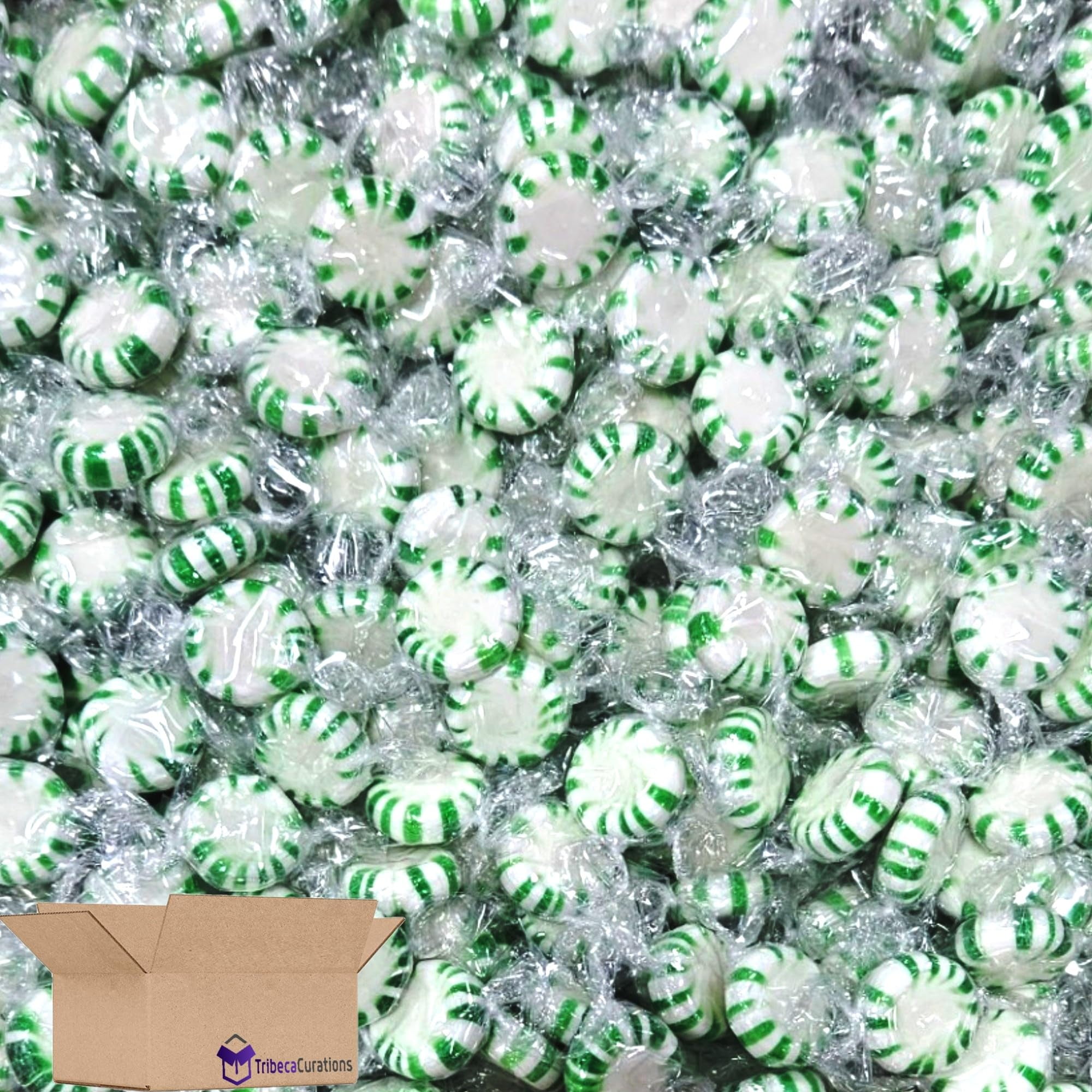Green & White Individually Wrapped Spearmint Starlight Mints Value Pack ...