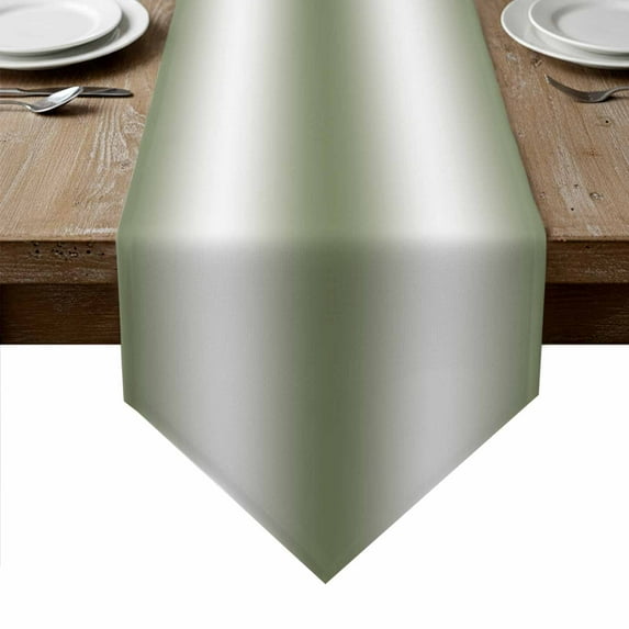 Green White Ombre Table Runner Linen Burlap Table Runner 60 Inches Long ...