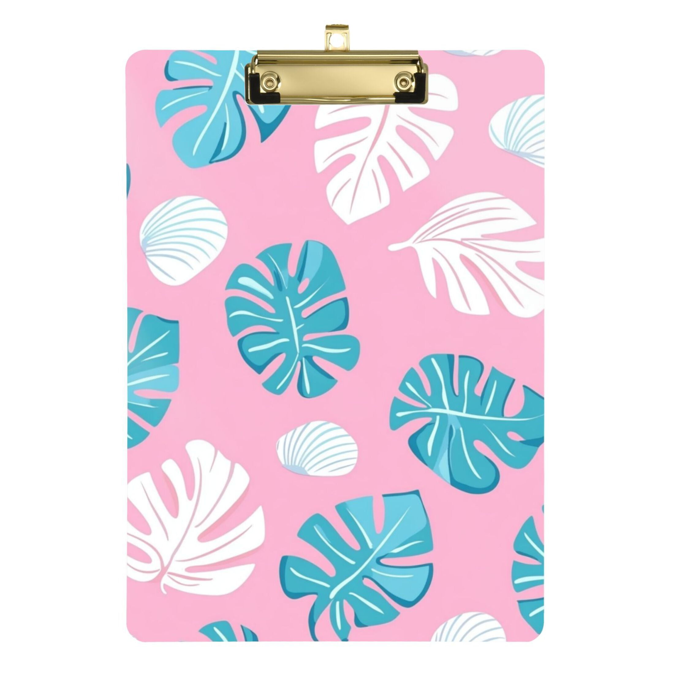 Green White Palm Leaves Shells Acrylic Clipboard Drawing Board ...