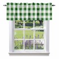 Green White Plaid Valances for Windows, Simple Pattern Rod Pocket Short ...