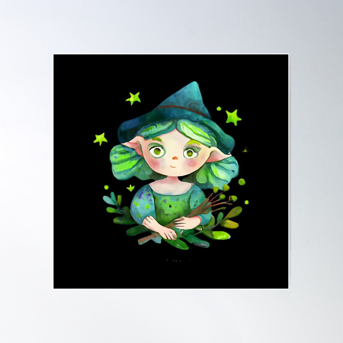 Green Witch Magic Poster Wall Art, Modern Wall Decor For Living Room ...