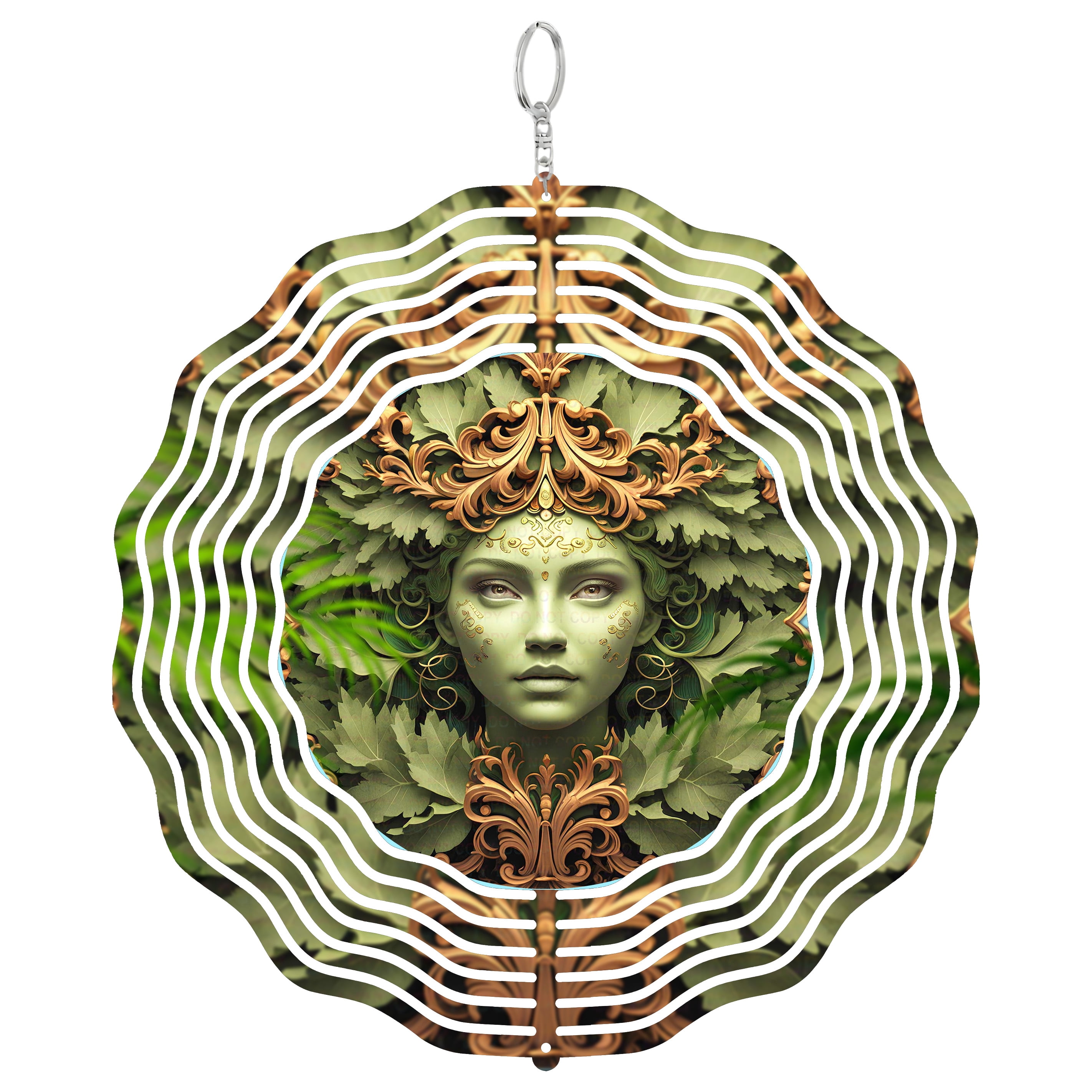Green Woman Garden Guardian 3D Wind Spinner Kinetic Yard Art Stainless ...