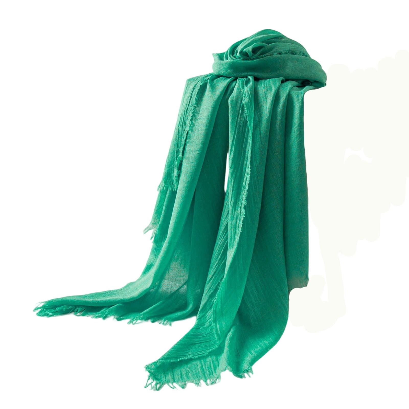 Green Women'S Solid-Colored Thin Scarf Long Shawl For Air-Conditioned ...