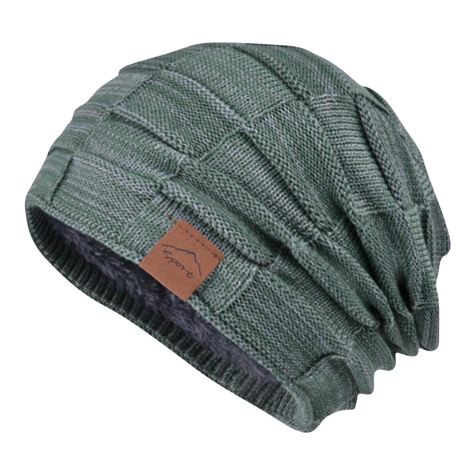 Green Women'S Winter Warm Wool Knitted Hat With Bear Design For Cold ...