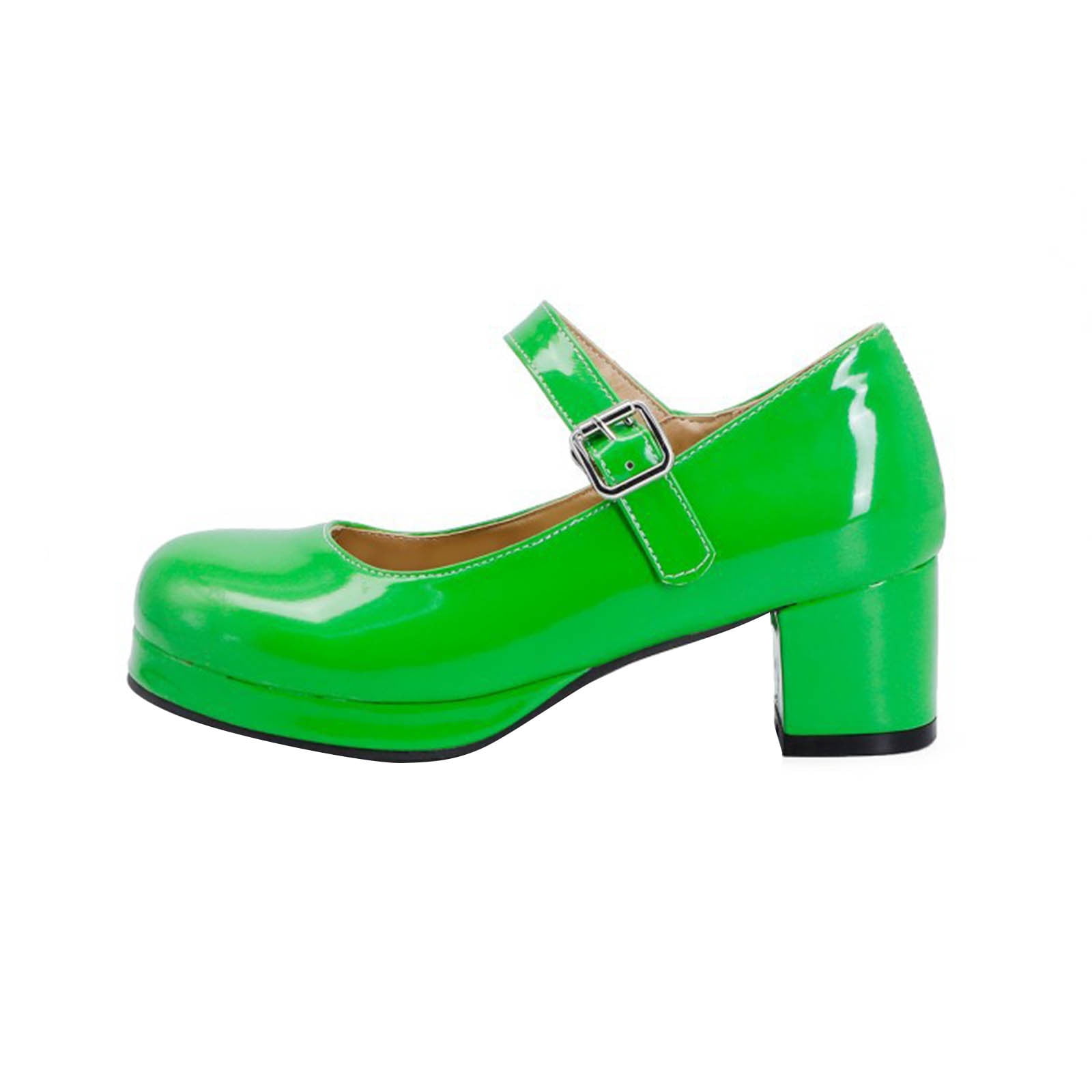 Green Womens Elegant And Casual Versatile Shallow Mouth Round Toe ...