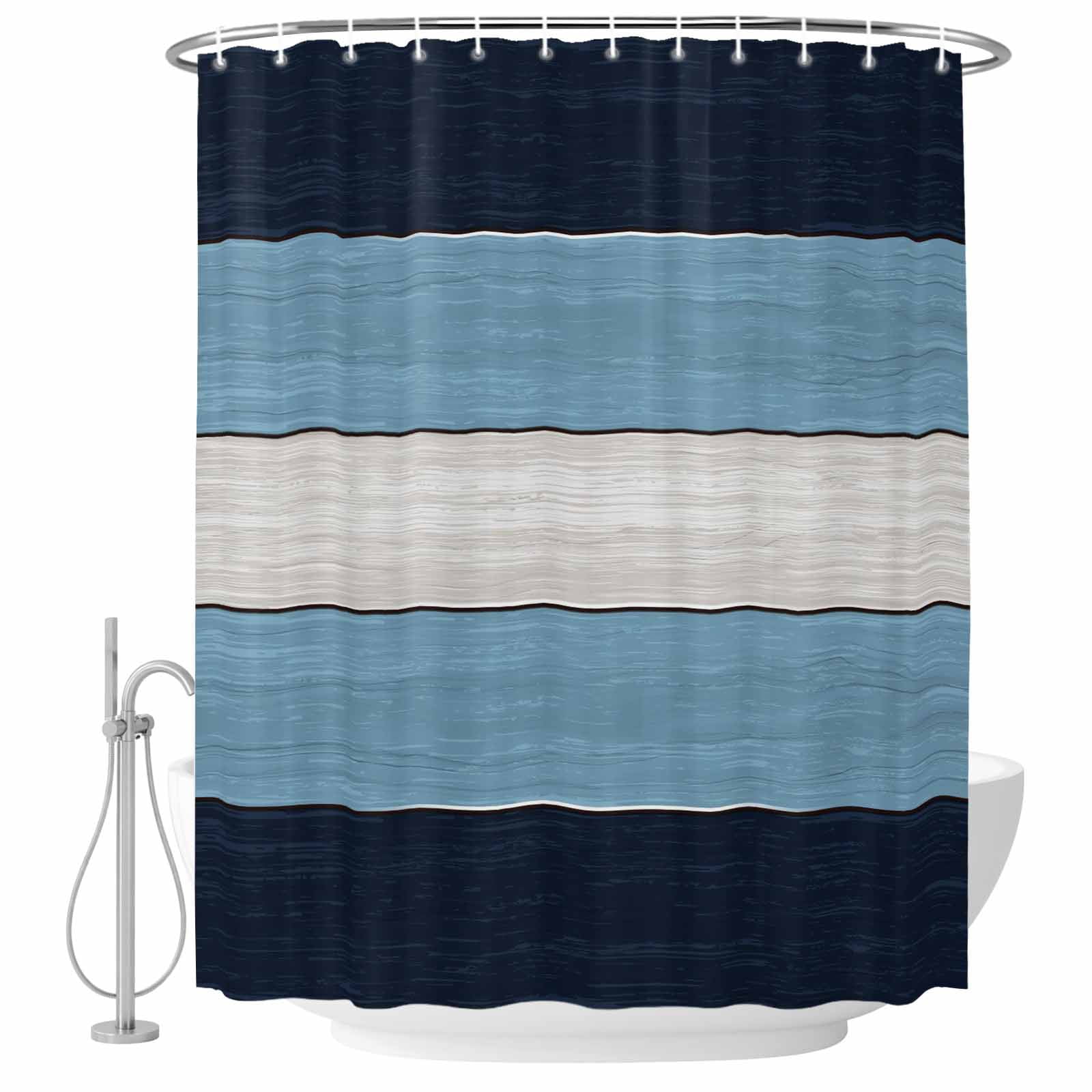 Green Wood Grain Shower Curtain Set - 48" x 72" Washable Bathtub ...