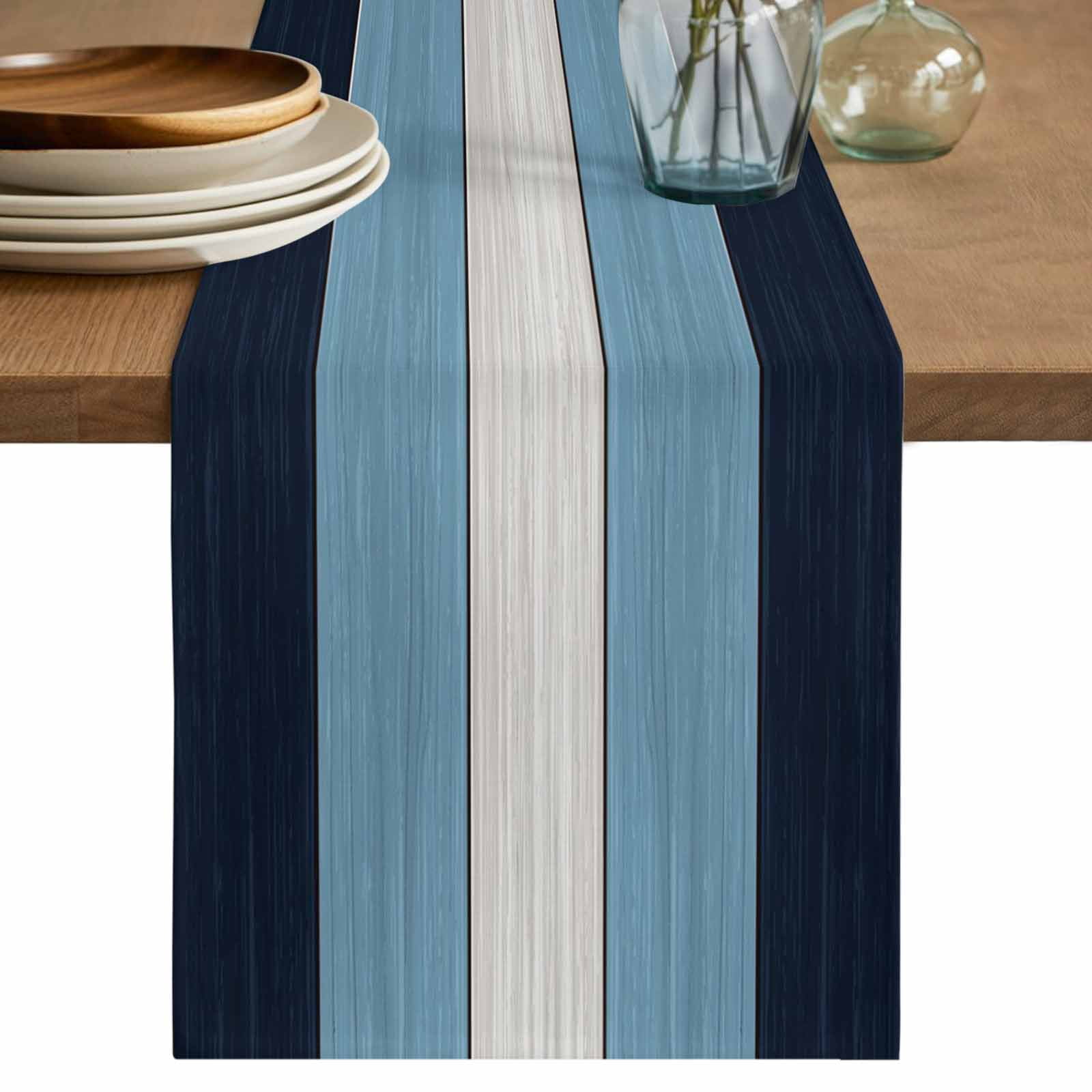 Green Wood Grain Table Runner 90 Inches, Rustic Retro Wooden Plank ...