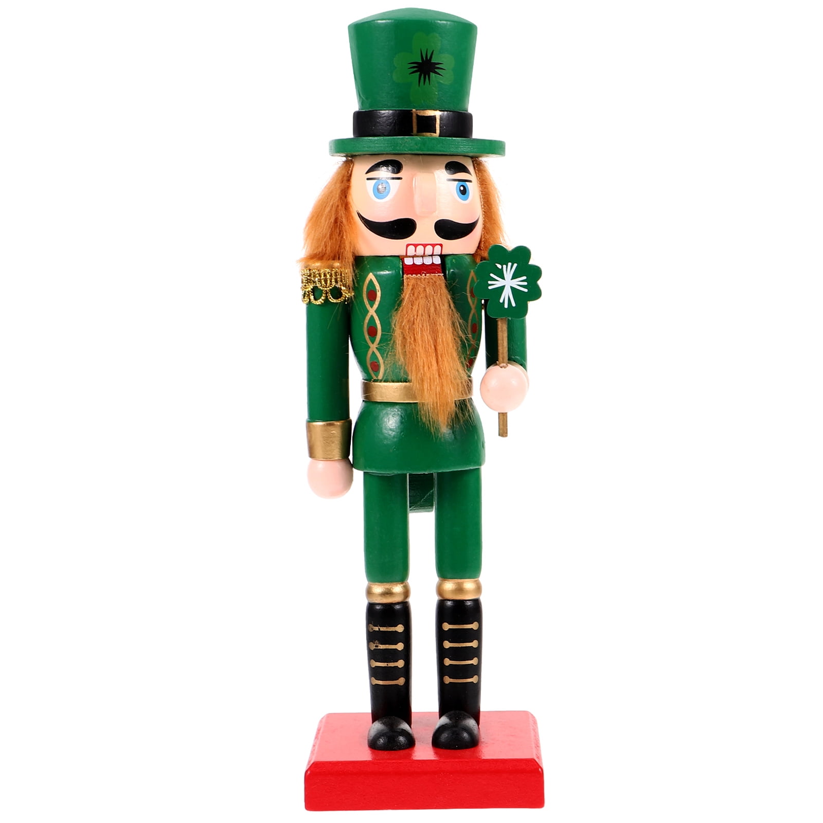Green Wooden Nutcracker Soldier Figure 25cm for St. Patrick's Day ...