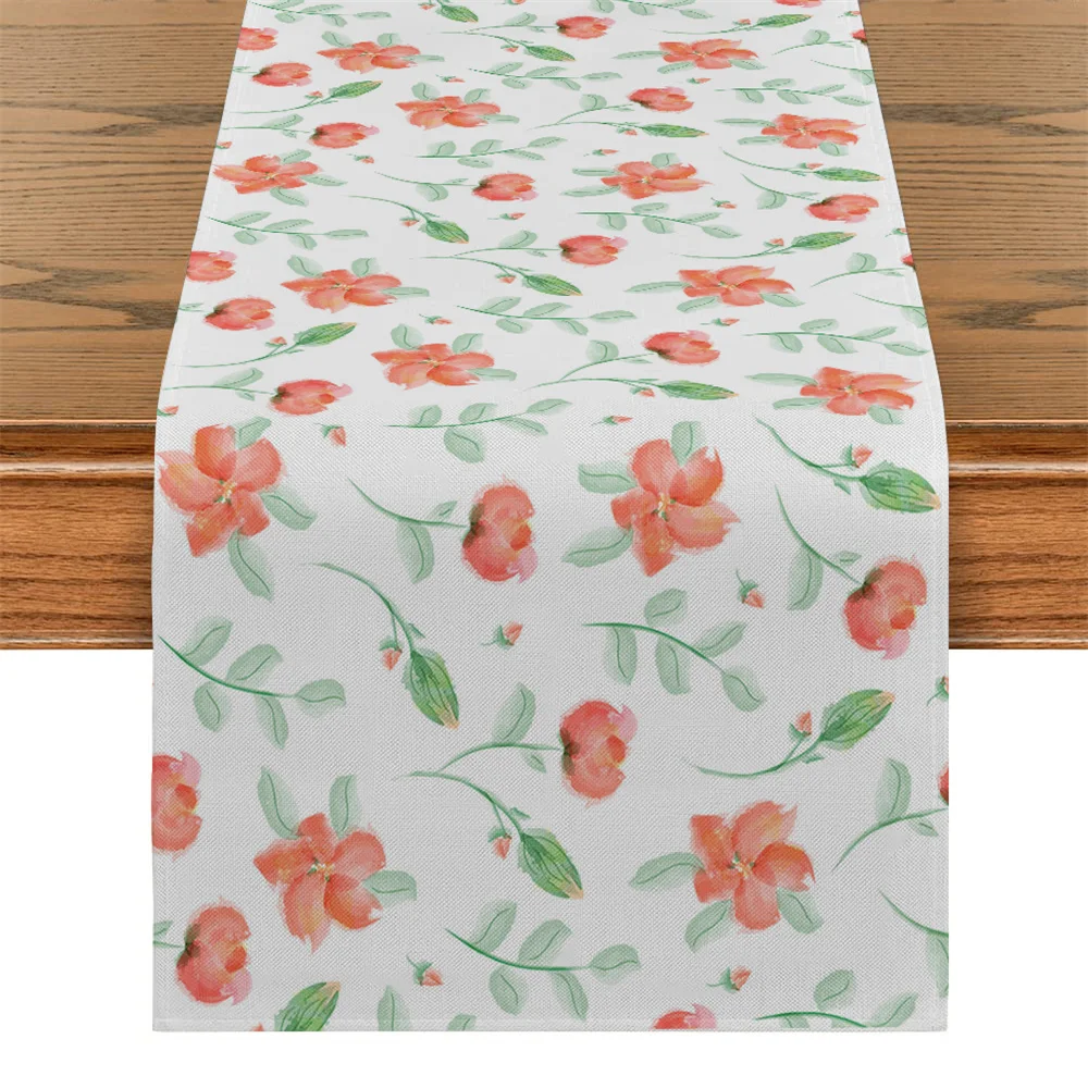 Green Woods Table Flag Cute Rabbit Flower Plant Table Runner Hotel ...