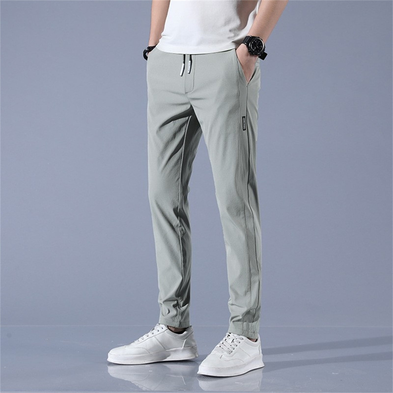 Green Work Pants for Men, Polyester Golf Pants, Hiking Pants, Big ...