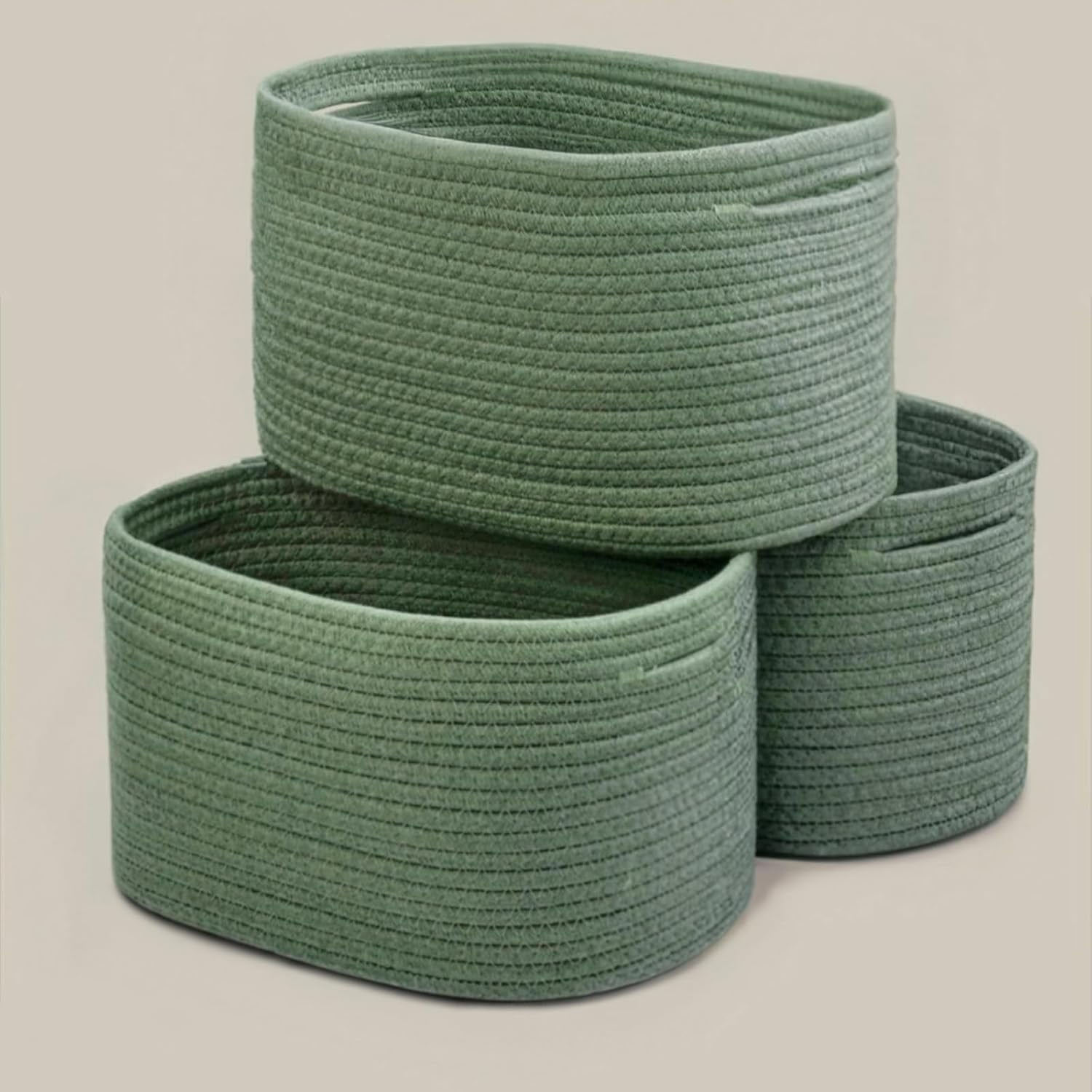 Green Woven Basket for Organizing Storage Basket, Cube Shelf Closet ...