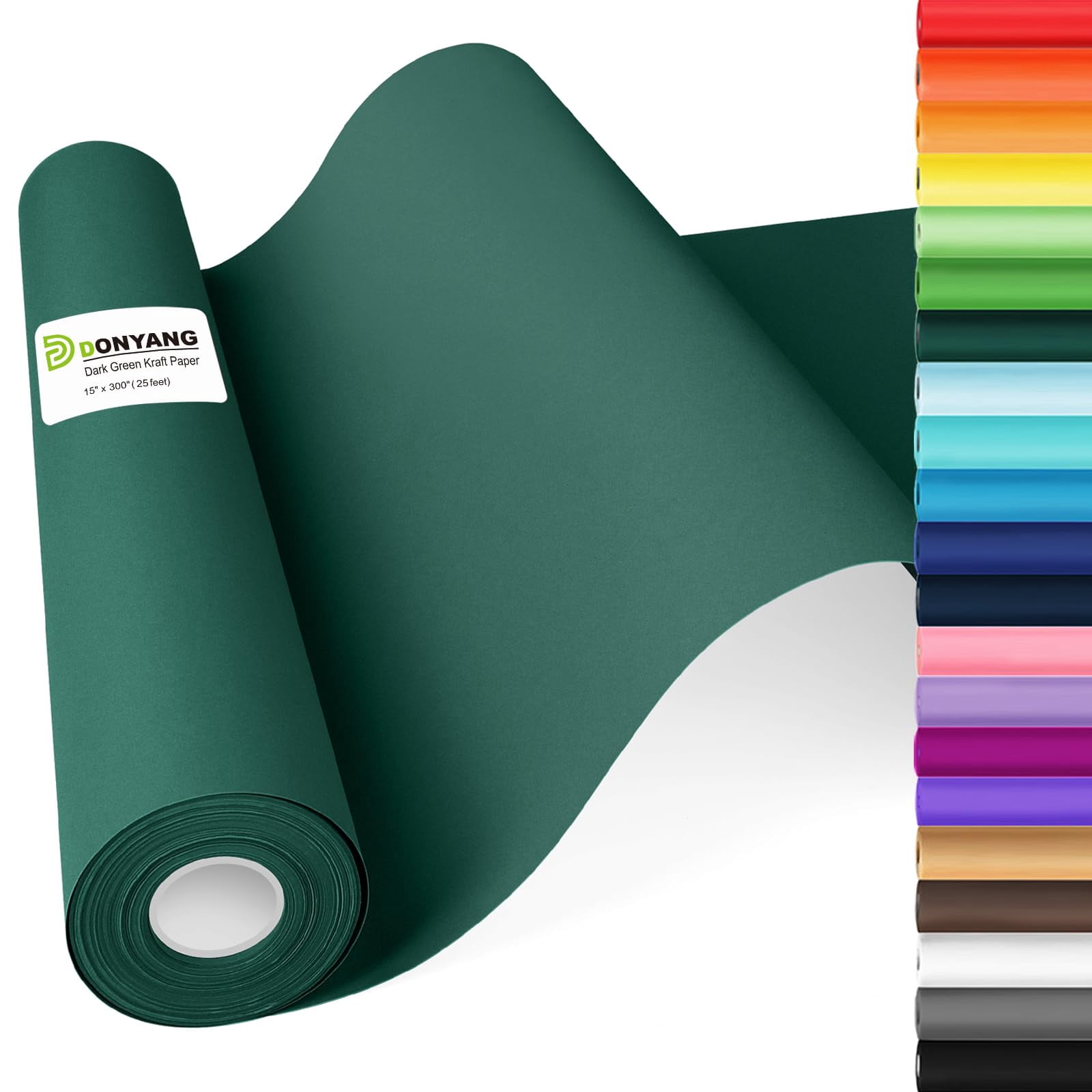 Green Wrapping Paper, 15"x450" VTF5 (37.5FT) Dark Green Kraft Roll ...