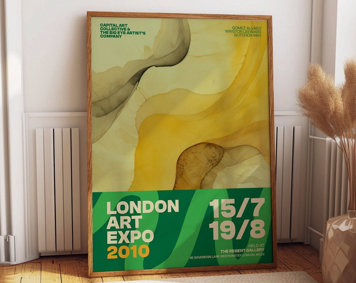 Green And Yellow Abstract Watercolor Design By Capital Art Collective ...