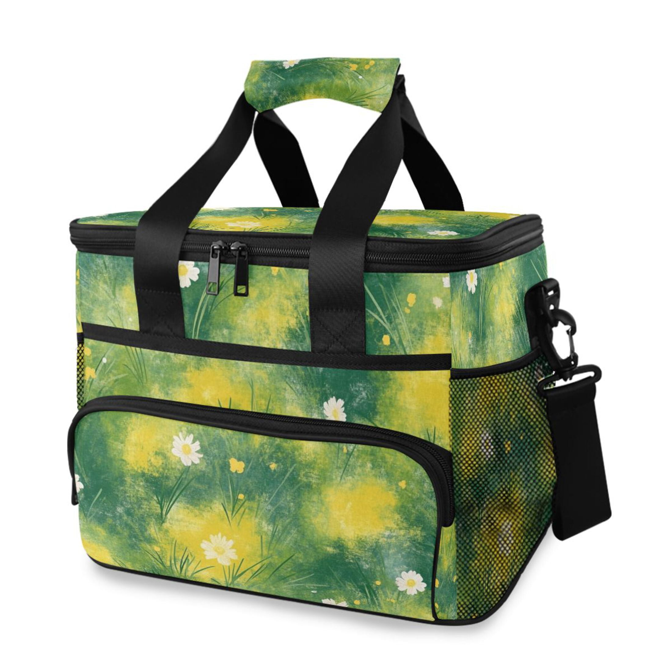 Green Yellow Grass Impressionism Insulated Lunch Bag 15L Cooler Box for ...