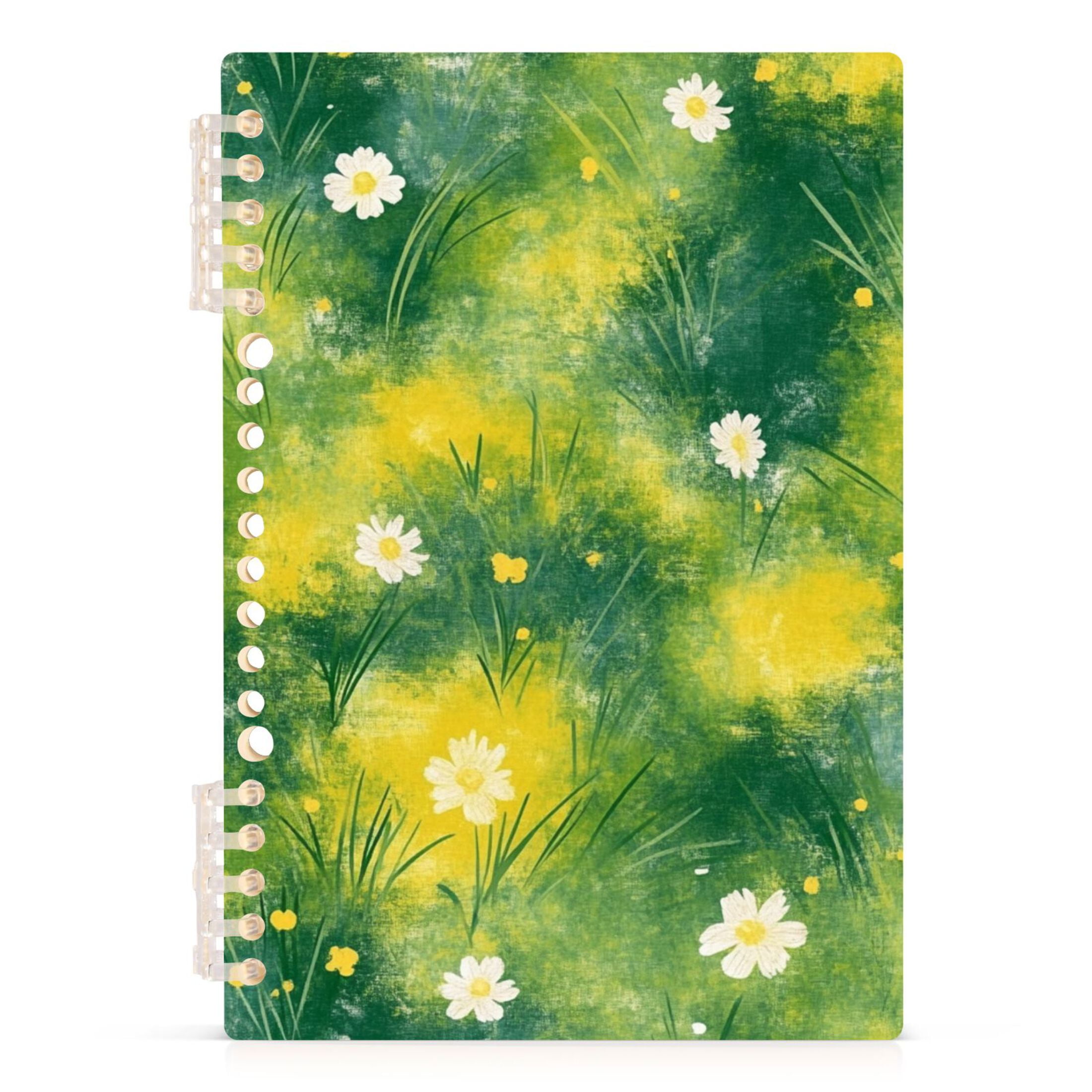 Green Yellow Grass Impressionism Lined Spiral Journal Notebook 60 Pages ...