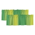 Green Yellow Ombre 2 Panels Kitchen Valance, Color Stripe Gradient ...